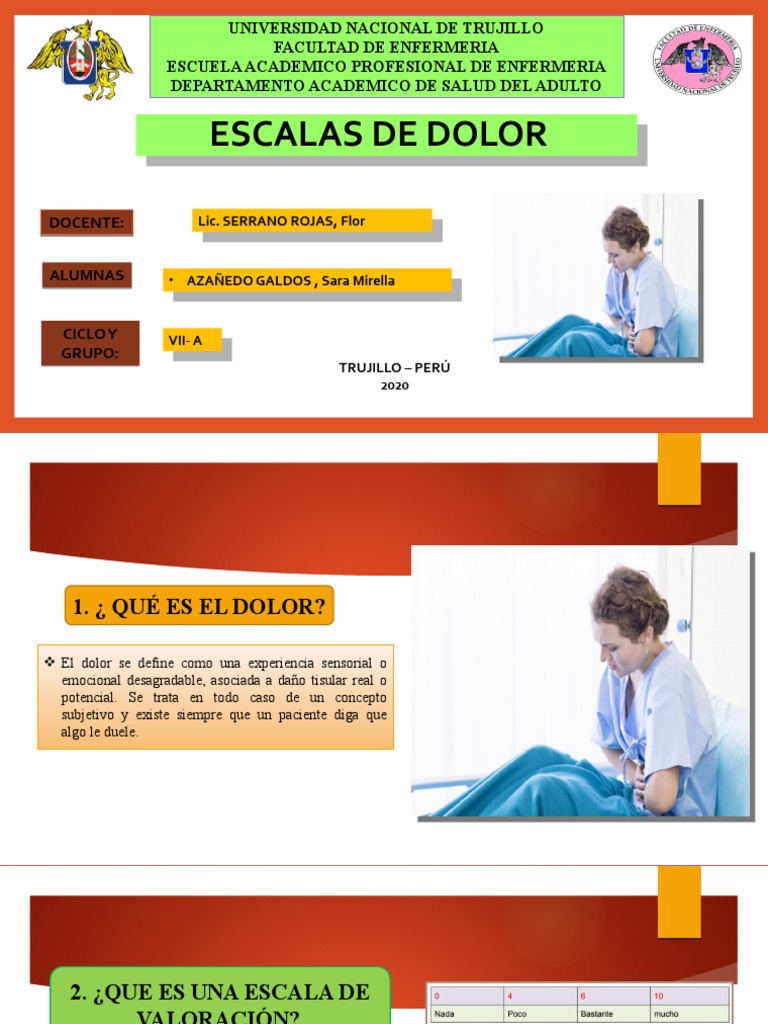 Escalas de Valoración Del Dolor | PDF | Dolor | Conceptos psicologicos