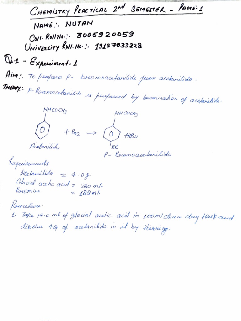 Chemistry Practical 2nd Semester PDF | PDF