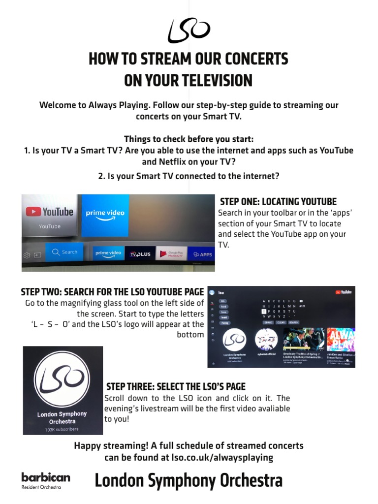 How To Stream Our Concerts On Your Television: Step One: Locating ...