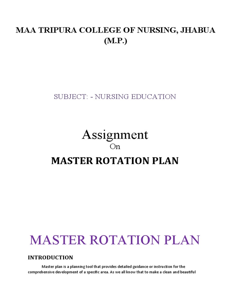 Master Rotation Plan | PDF | Nursing | Curriculum