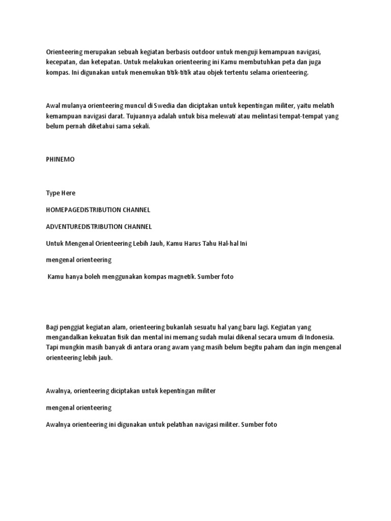 Mengenal Dasar Orienteering dan Peta | PDF