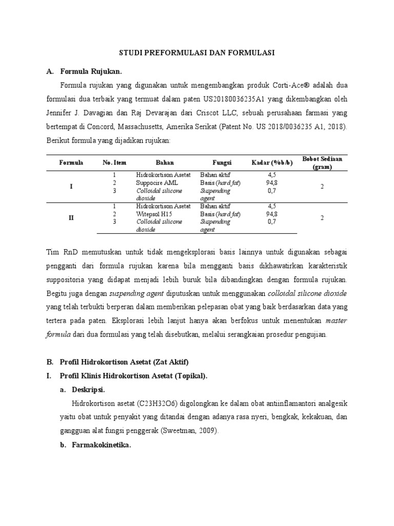 Studi Preformulasi Dan Formulasi | PDF