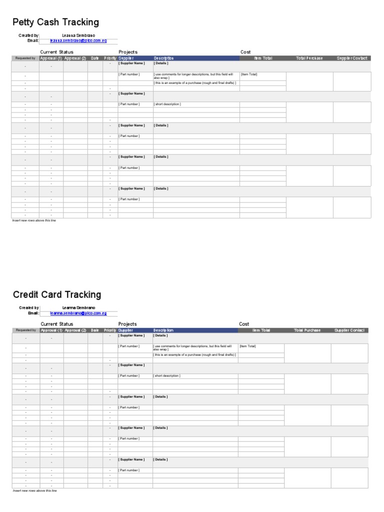Credit Card Tracking Template | PDF | Business