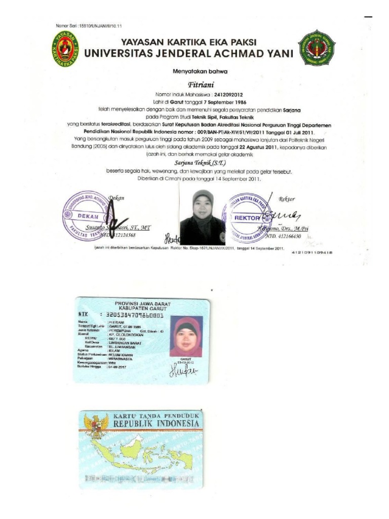 Fitriani Ijazah KTP npwp-1 | PDF
