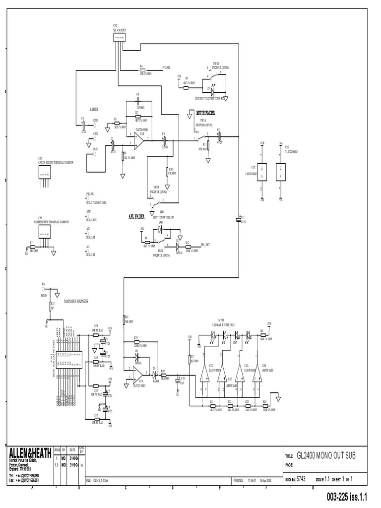 Allen&Heath: Gl2400 Mono Out Sub | PDF