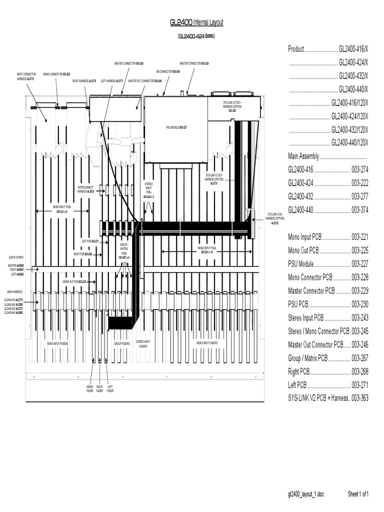 (GL2400-424 Shown) : gl2400 - Layout - 1.doc Sheet 1 of 1 | PDF ...