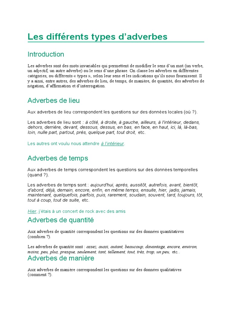 Adverbes | PDF | Question | Sciences cognitives