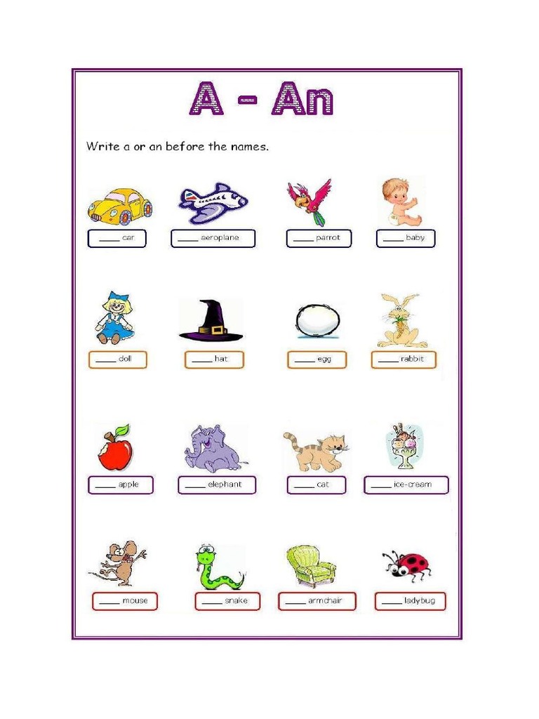 A Vs An Kids PDF | PDF