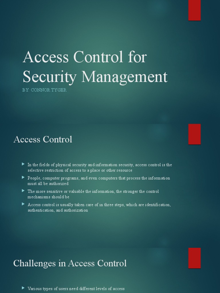 Access Control For Security Management | PDF | Access Control ...