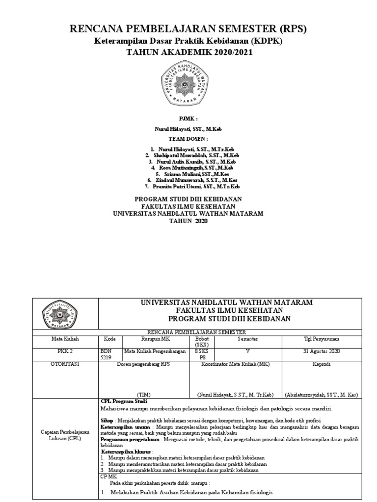 RPS PKK 2 2020 | PDF