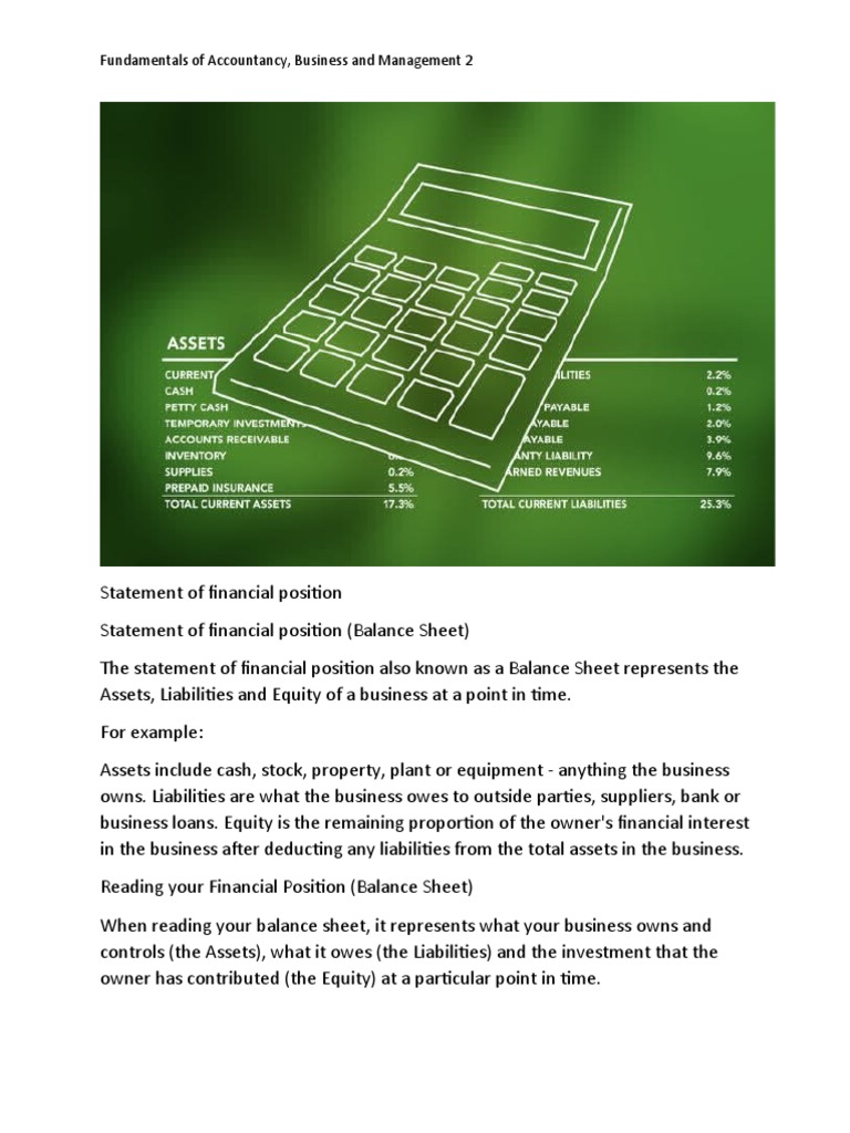 Fundamentals of Accountancy, Business and Management 2 | PDF | Balance ...