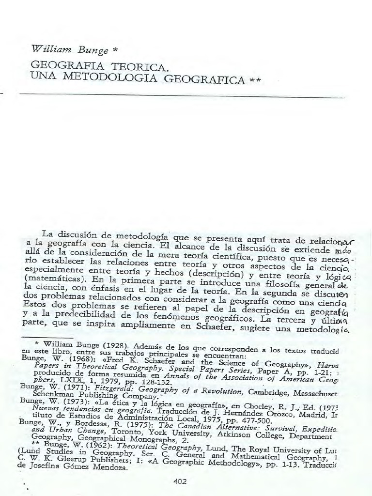 William Bunge - CUANTITATVO - Geografia Teorica. Una Metodologia ...