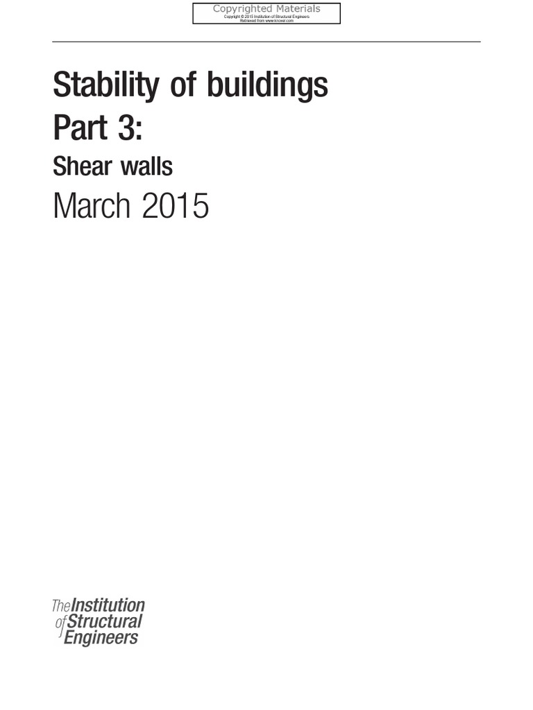 Stability of Buildings Part 3 Shear Walls | PDF | Buckling | Bending