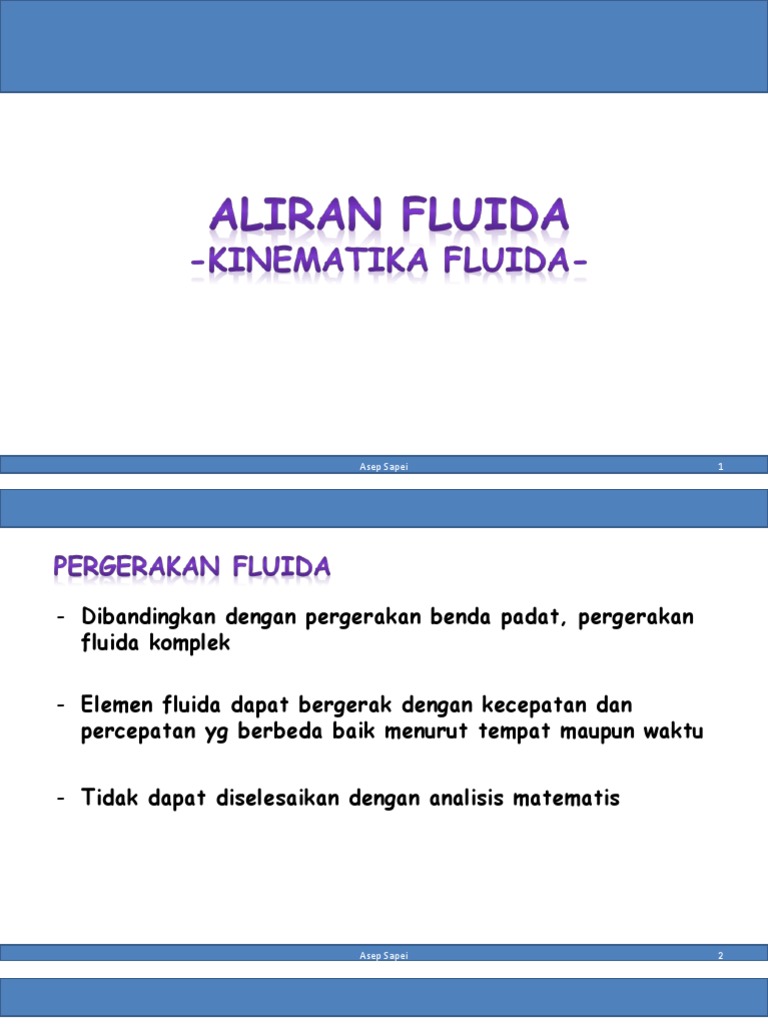 Aliran Fluida: Jenis dan Persamaan Dasar | PDF