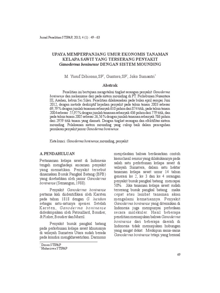 Meningkatkan Umur Ekonomis Sawit dengan Mounding | PDF