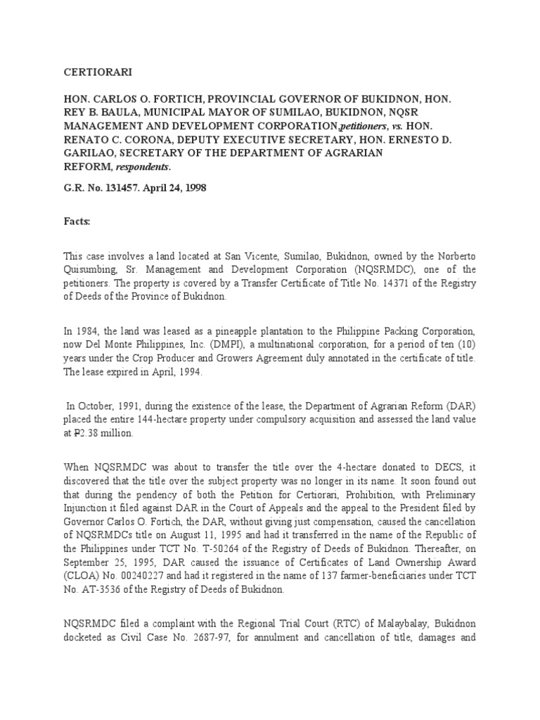 Cases Certiorari Prohibition Mandamus | PDF | Certiorari | Mandamus