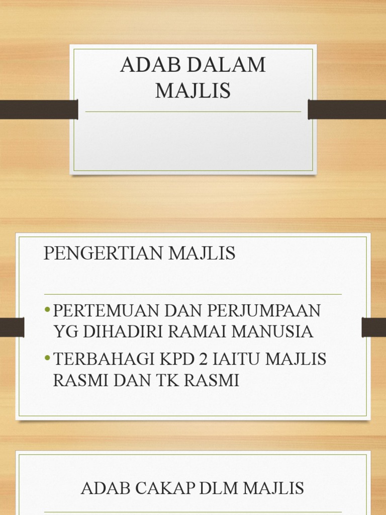 Adab Dalam Majlis | PDF