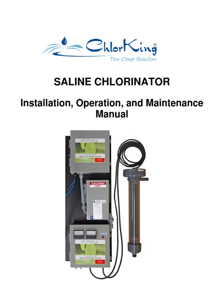Saline Chlorinator: Installation, Operation, and Maintenance Manual ...