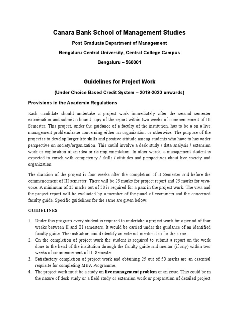 Project Guidelines 2019-2020 | PDF | Thesis | Behavior Modification