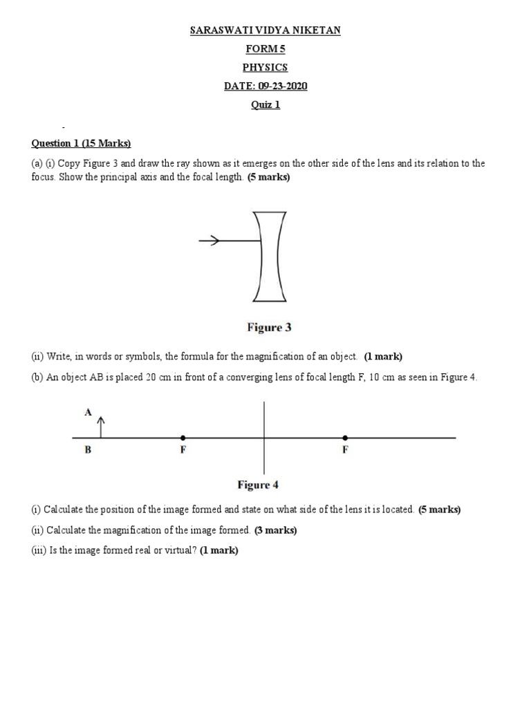 Form 5 Quiz 1 | PDF