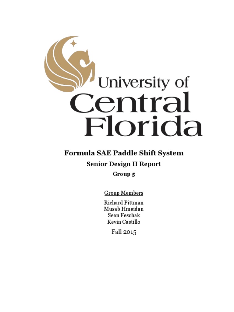 Formula SAE Paddle Shift System: Senior Design II Report | PDF ...