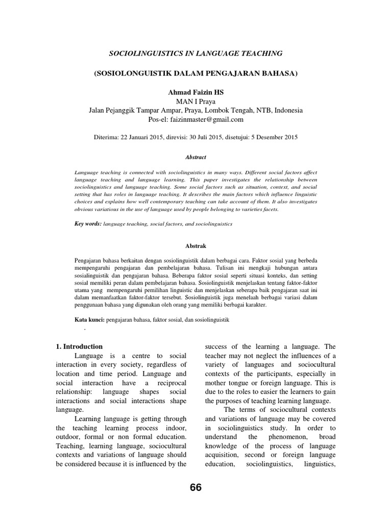 Sociolinguistics in Language Teaching | PDF | Sociolinguistics | Second ...