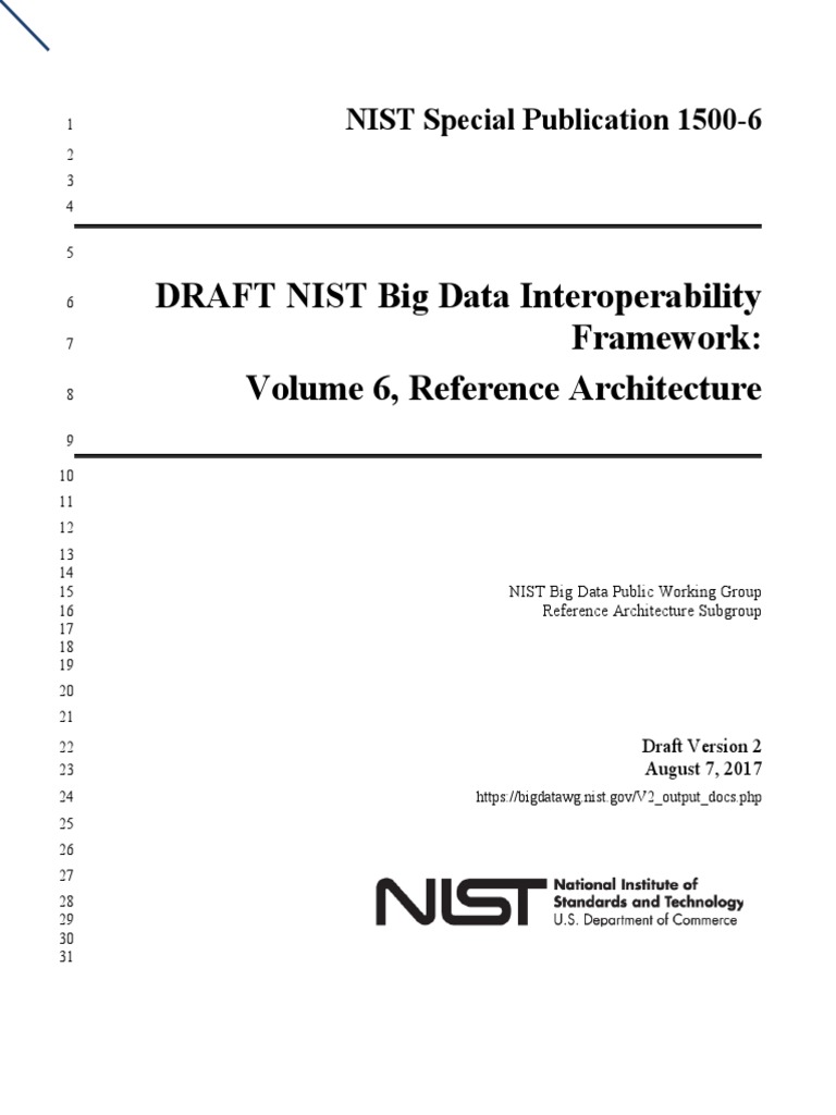 DRAFT NIST Big Data Interoperability Framework: Volume 6, Reference ...