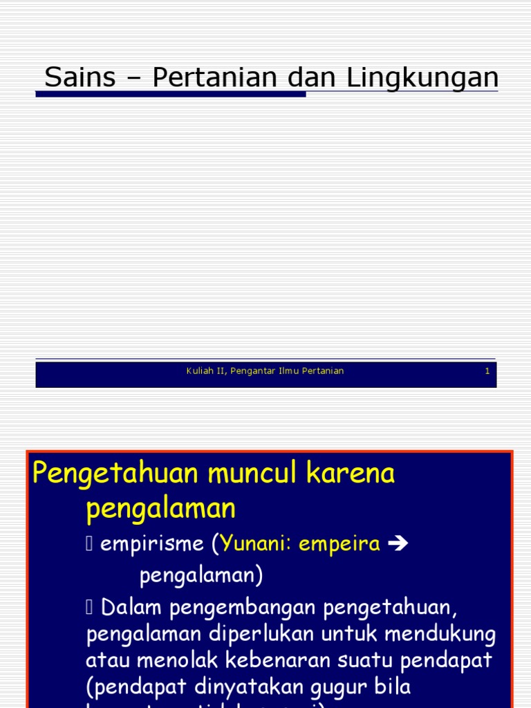 Sains Pertanian dan Lingkungan Hidup | PDF | Sains & Matematika