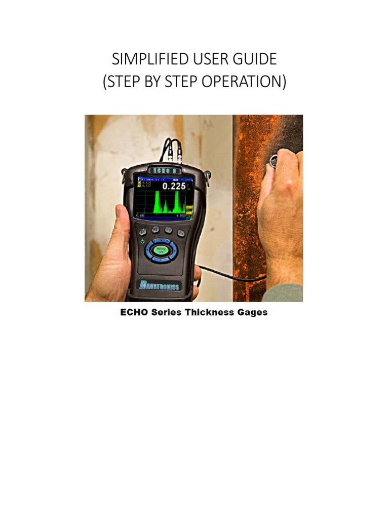 User Guide Danatronics Ut Machine | PDF | Menu (Computing) | Calibration