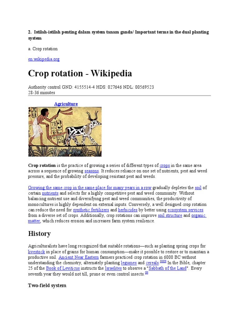 Crop Rotation - Wikipedia: History | Download Free PDF | Crop Rotation ...