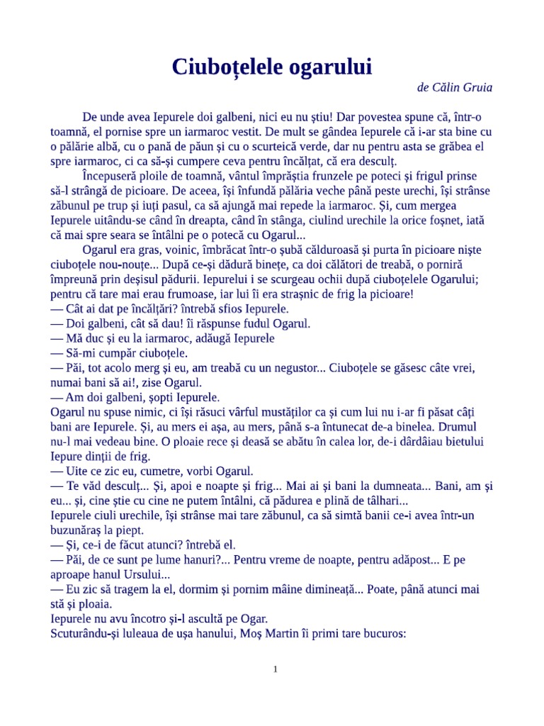 Ciubotelele Ogarului PDF | PDF