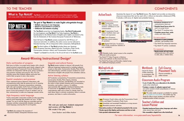 An Overview of the Top Notch English Language Learning Course and its ...