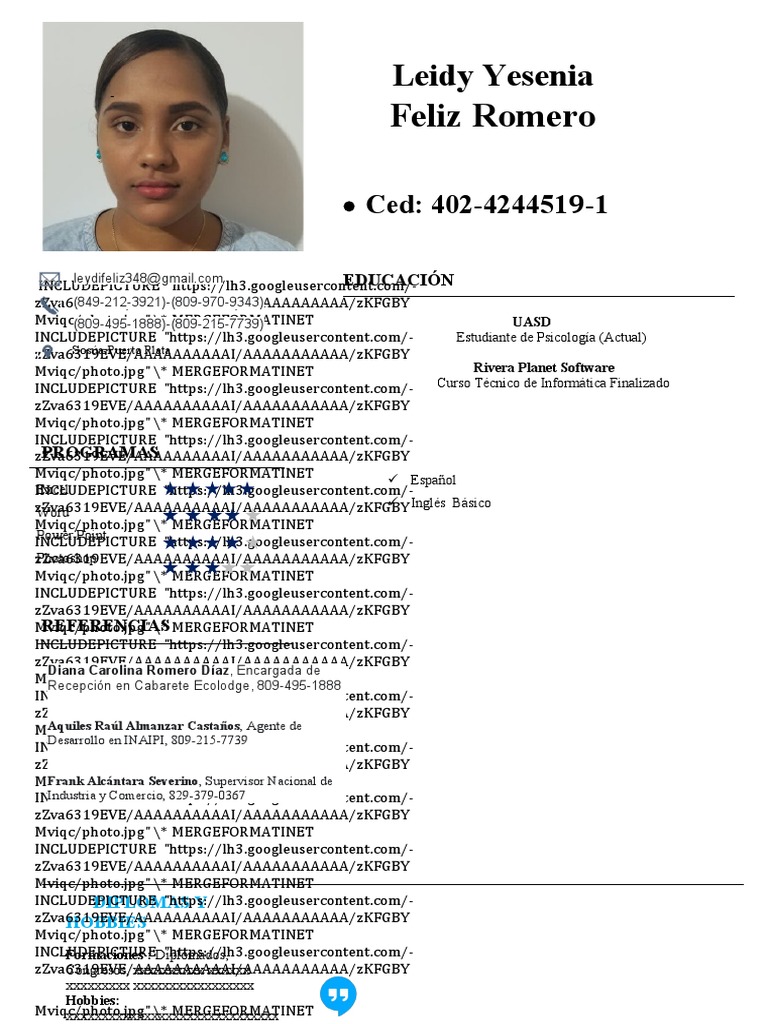 Leidy Yesenia Feliz Romero CV | PDF