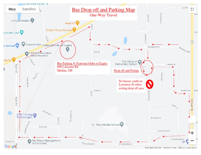 Bus Drop Off and Parking Map | PDF