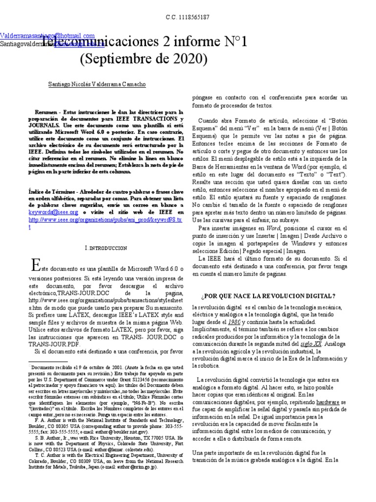 Formato Presentacion Documentos Normas Ieee | PDF | Microprocesador ... Formato Presentacion Documentos Normas Ieee | PDF | Microprocesador ...