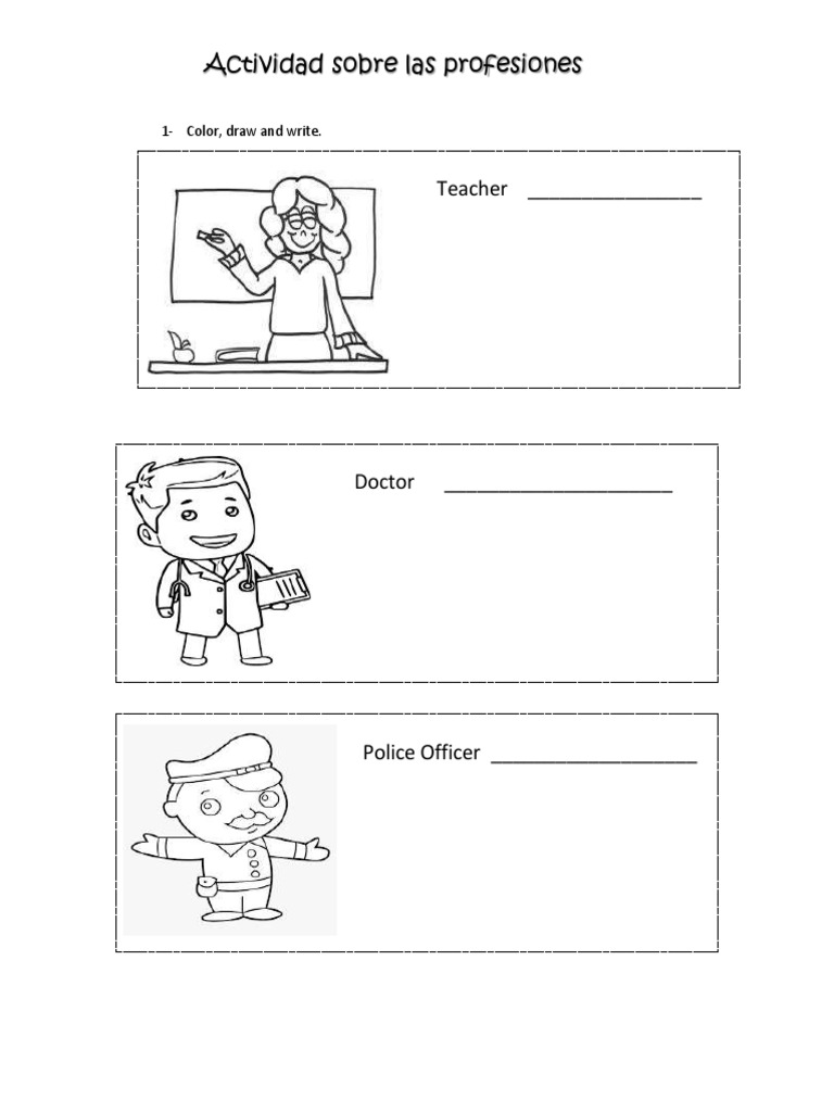 Actividad Sobre Las Profesiones | PDF