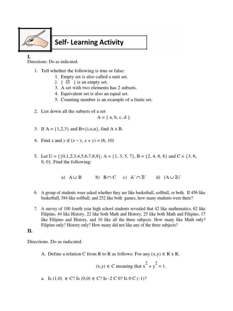 Learning Activity 2.2 | PDF | Set (Mathematics) | Mathematical Analysis
