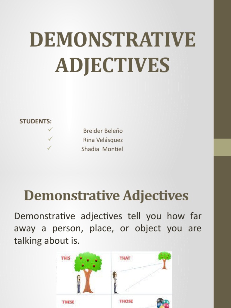 Understanding Demonstrative Adjectives | PDF | Language Arts ...