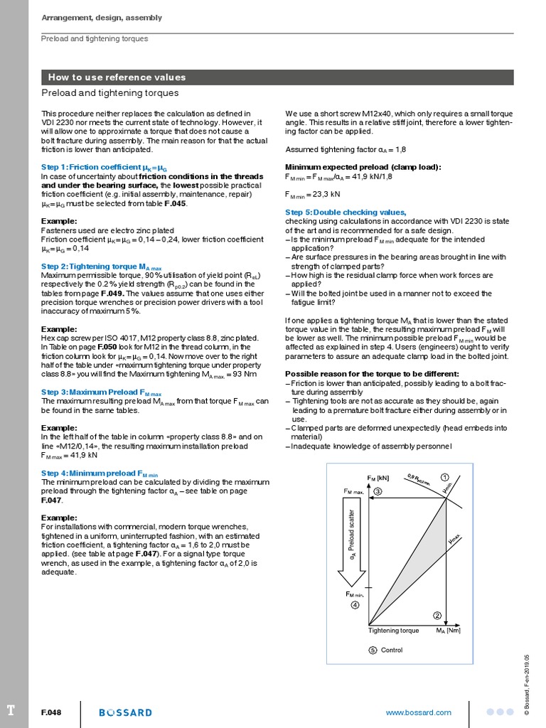 Preload and Tightening Torque | PDF | Screw | Mechanical Engineering