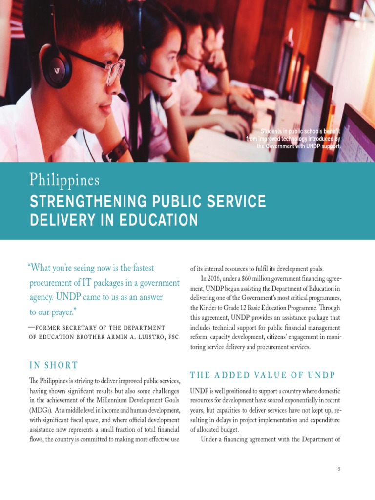 Philippines Strengthening Public Service Delivery in Education | PDF ...
