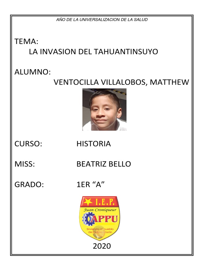 La Invasion Del Tahuantinsuyo - 1er Grado - Appu - Matthew V PDF | PDF ...