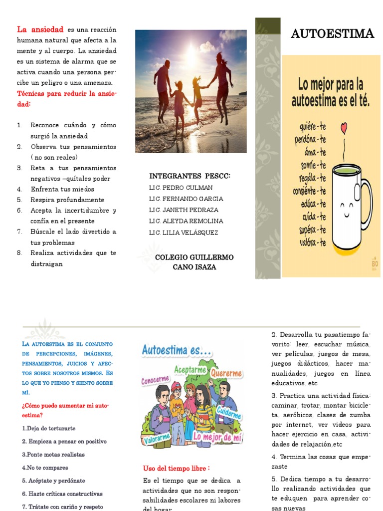 Folleto Autoestima 2020 PDF | PDF | Autoestima | Conceptos psicologicos