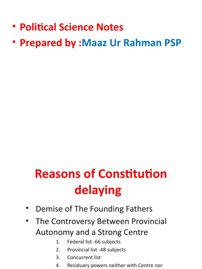 Political System of Pakistan | PDF | Separation Of Powers | Federalism