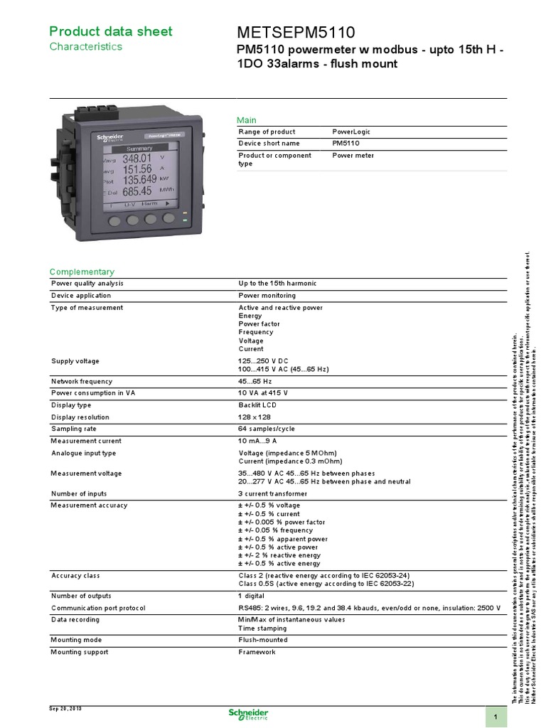 PM5110 Power Meter Overview and Specs | PDF | Alternating Current ...