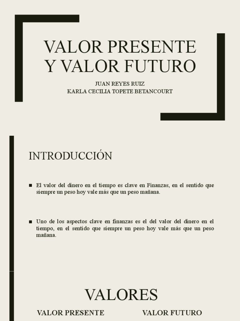 Valor Presente y Valor Futuro | PDF | Interés | Tasas de interés
