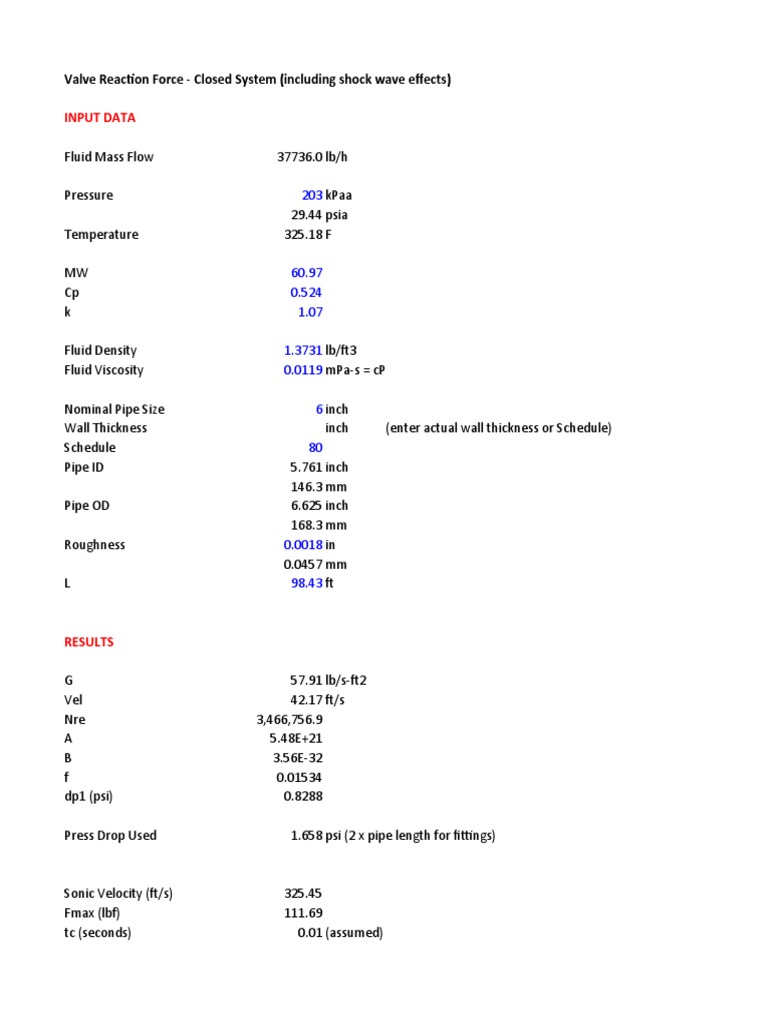 PSV Reaction Force - Closed System | PDF | Gas Technologies | Pipe ...