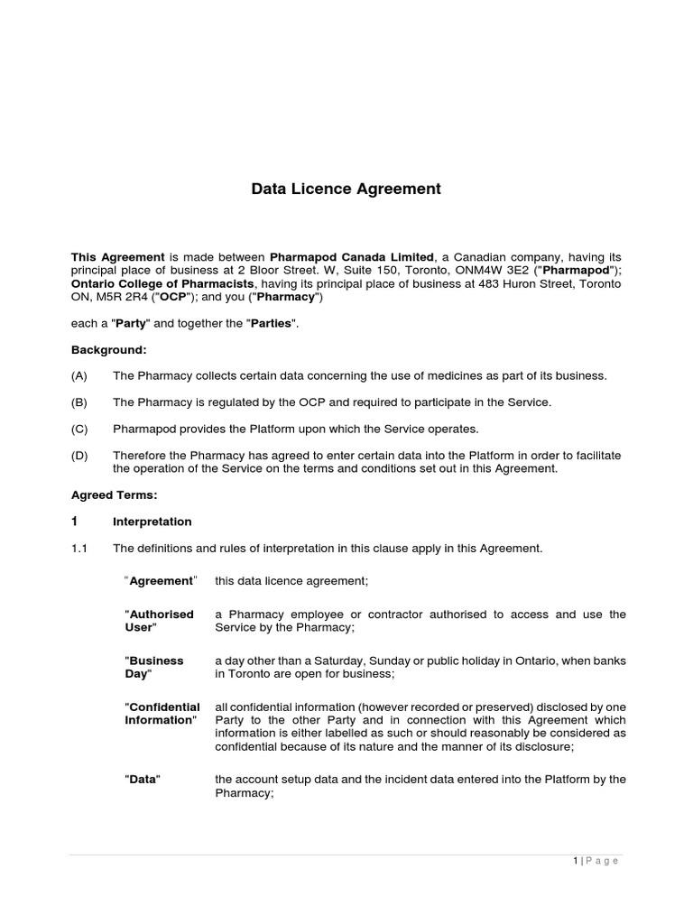 Revised Data Licensing Agreement v.03 2019-03-27 (With Signature Accred ...