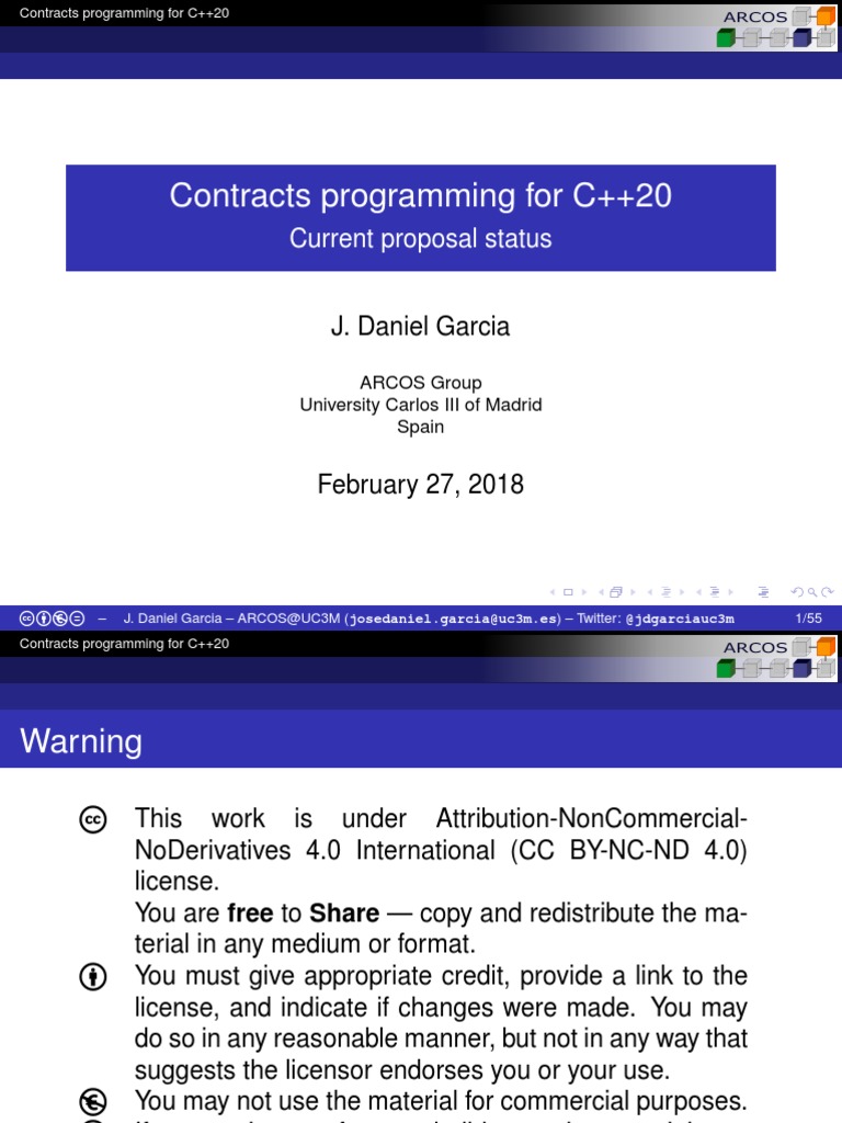 Contracts Programming for C++20: An Overview of the Current Proposal ...