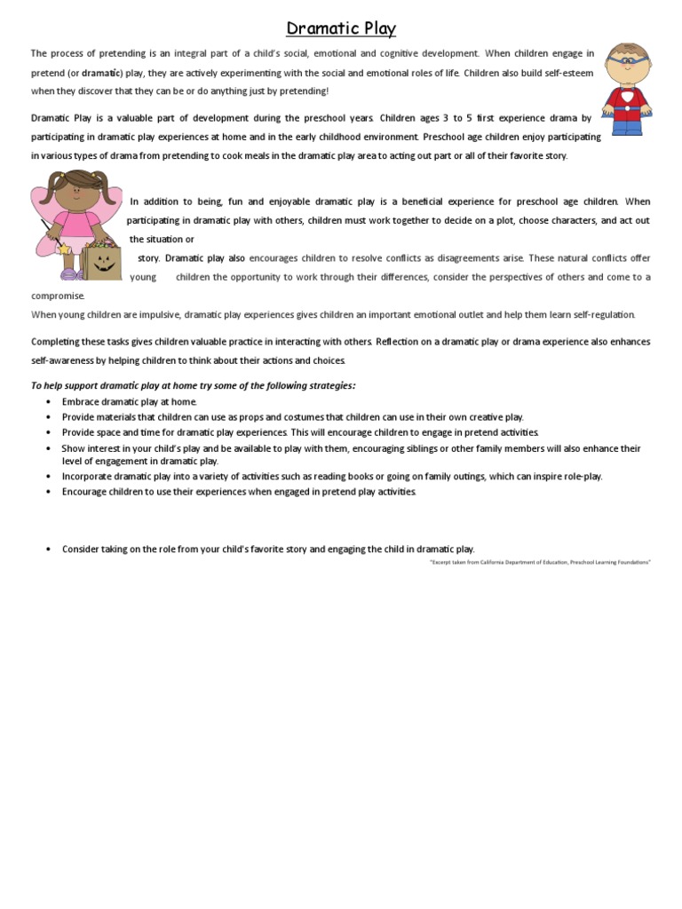 Dramatic Play: To Help Support Dramatic Play at Home Try Some of The ...