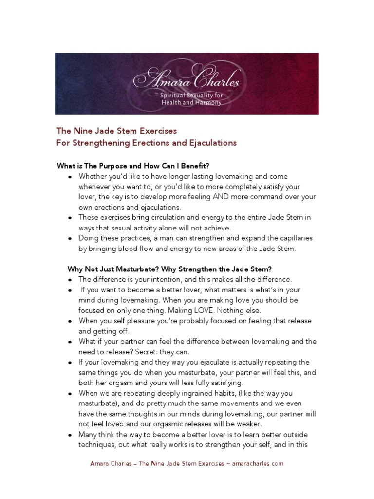 Nine Jade Stem Exercises for Men | PDF | Sexual Intercourse | Masturbation